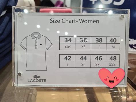 Fabshoppe28 Lacoste Size Chart For Reference 💜