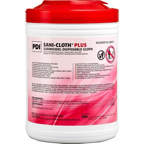 Pdi Sani Cloth Plus Germicidal Disposable Cloth 675 Length X 6
