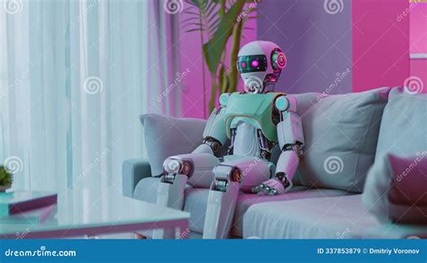 Co Evolution Of Artificial Intelligence Robotic Technology And Humanity Stock Image