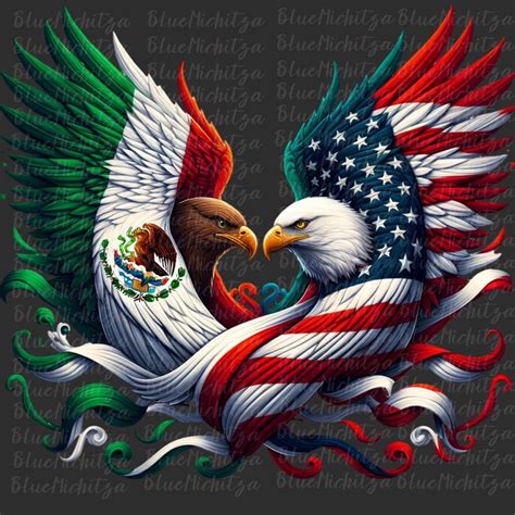 Mexico Usa Eagles Flags Mexicanamerican Viva Mexico Png Design File