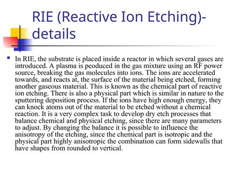 Me 463 Micro Nanotechnology Etching Ccny Ppt