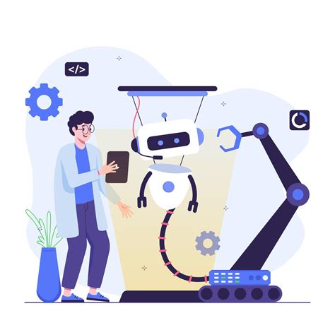 Scientists Creating Ai Powered Robots 60024856 Vector Art At Vecteezy