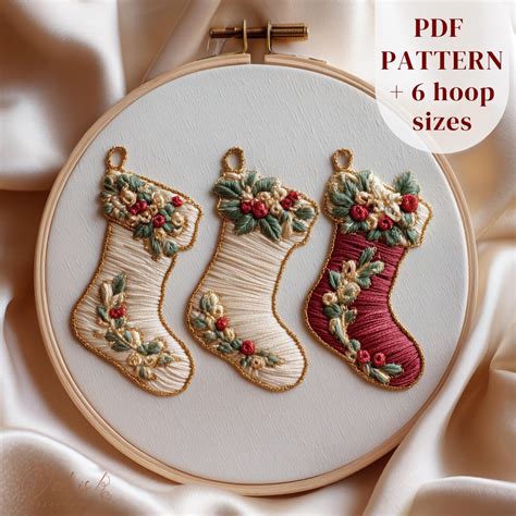 Christmas Stockings Hand Embroidery Design Christmas Embroidery