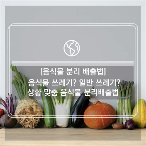 음식물 분리배출법 🌎👍지구를 살리는 작은 실천 음식물 버릴 때 헷갈리기 쉬운 상황 맞춤 분리배출법 네이버 블로그