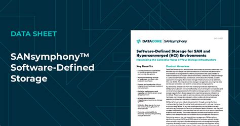 Sansymphony Software Defined Storage Data Sheet Datacore