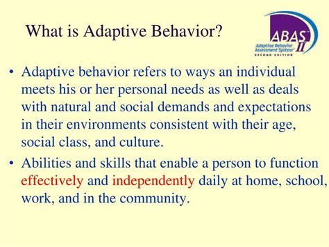 Ppt Adaptive Behavior As Measured By The Adaptive Behavior Assessment System Ii Abas Ii Ppt Adaptive Behavior As Measured By The Adaptive Behavior Assessment System Ii Abas Ii