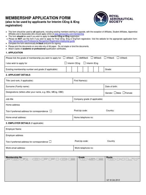 Membership Application Form Also To Be Used By Applicants For Interim Ceng And Ieng Registration