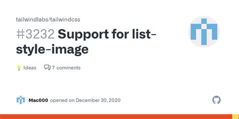 support for list style image · tailwindlabs tailwindcss · discussion 3232 · github