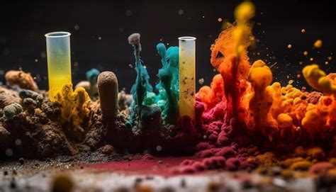 Premium AI Image Abstract Underwater Laboratory Research Colorful Fish In Motion Liquid