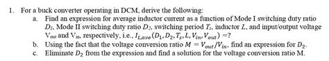 1 for a buck converter operating in dcm derive the