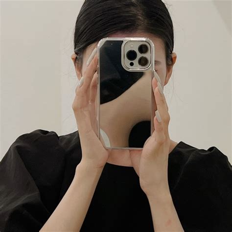 귀여운아이폰케이스 ♥오늘출발♥ 아이폰 미러 케이스 실버 크롬 핸드폰 거울 폰 케이스 카메라보호 아이폰 11 12 13 14 15 Pro Max 프로 맥스