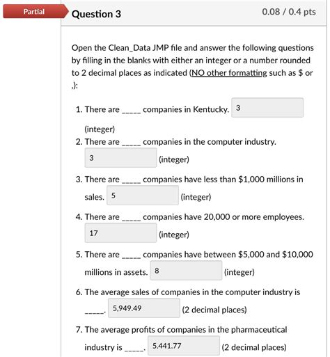 Solved Clean Data Open The Clean Data JMP File And Answer Chegg