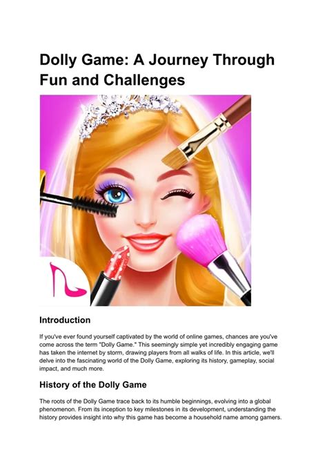 Ppt Dolly Game A Journey Through Fun And Challenges Powerpoint