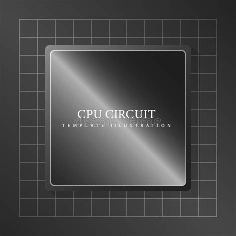 Realistic Processor Microcircuit Cpu On The Motherboard Modern Trendy Minimalist Template