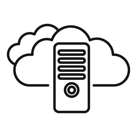 Premium Vector Computer Cloud Data Icon Outline Vector Storage Cloud