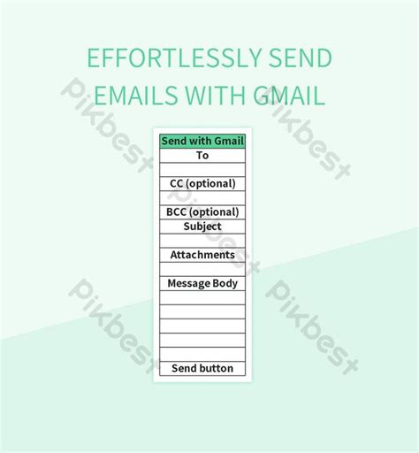Effortlessly Send Emails With Gmail Excel Template Free Download Pikbest