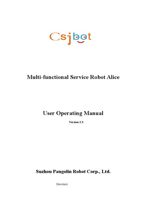 Alice User Manual Pdf Robot Robotics