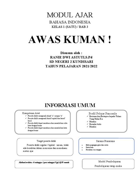 Contoh Modul Ajar Pdf Contoh Modul Ajar Pdf