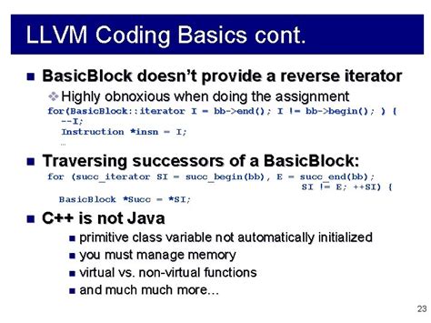 The LLVM Compiler Framework And Infrastructure Program Analysis