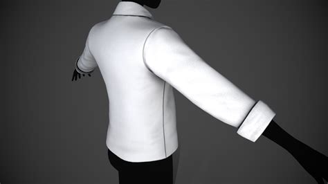 3d White Open Front Shirt Style 1 Model Turbosquid 1986921