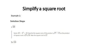 Simplify A Square Root By Wu Feng TPT
