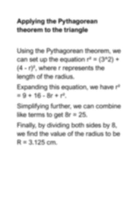 Solution Alternative Approach Finding The Radius Of A Circle By Applying Pythagoras Rule