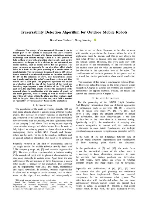 Pdf Traversability Detection Algorithm For Outdoor Mobile Robots