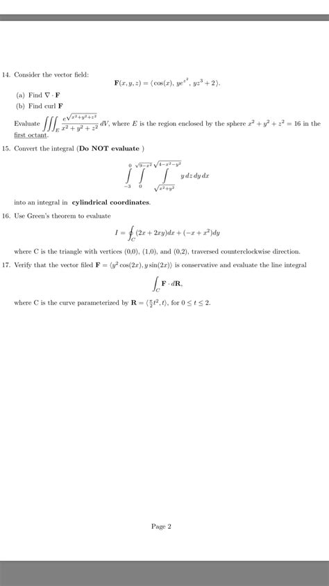Solved Consider The Vector Field F X Y Z Cos X Chegg