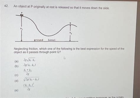 Solved An Object At P Originally At Rest Is Released So Chegg