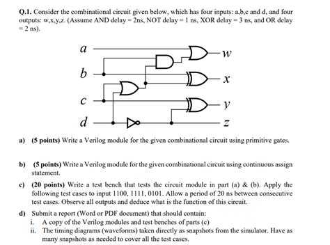Solved Q1 Consider The Combinational Circuit Given Below