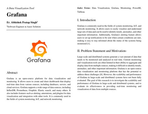 Pdf A Data Visualization Tool Grafana