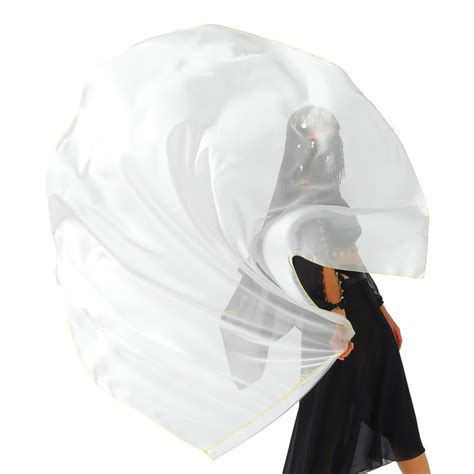 Pure White Dancing Semicircle Worship Flag Church Praise Dance Flags