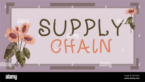 Conceptual Caption Supply Chain Word Written On System Of Organization And Processes From