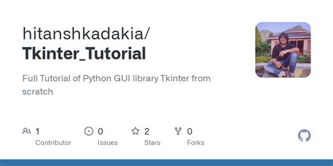 GitHub Hitanshkadakia Tkinter Tutorial Full Tutorial Of Python GUI Library Tkinter From Scratch