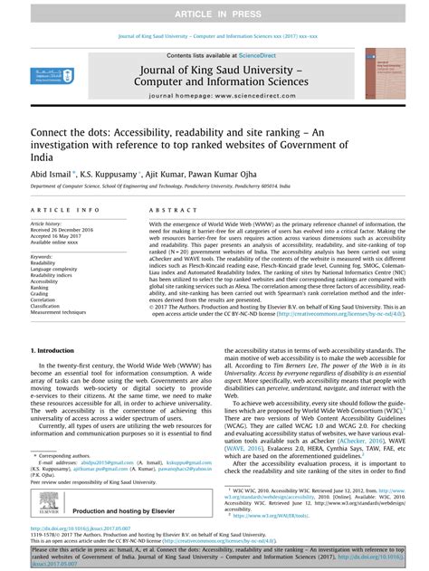 Pdf Connect The Dots Accessibility Readability And Site Ranking