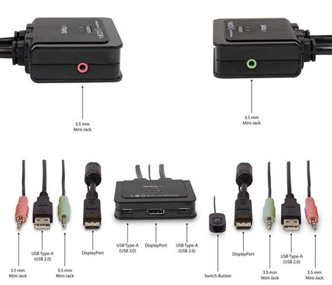 StarTech Com 2 Port USB DisplayPort Cable KVM Switch Black SV211DPUA Buy Best Price In UAE