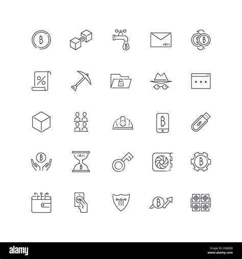 Line Icons Set Bitcoin Pack Web Illustration Stock Photo Alamy