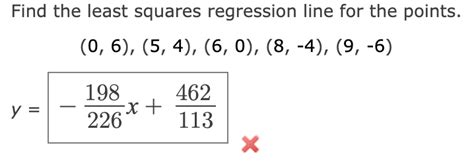 Solved Find The Least Squares Regression Line For The Chegg
