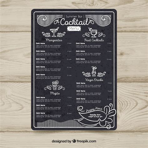 Free Vector Fast Food Menu Design In Chalk Style