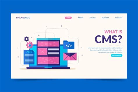 Free Vector Cms Concept Web Template Illustrated