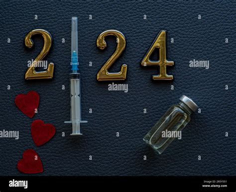 2024 Medicine And Vaccination Concept Close Up View Photo Of 2024 And