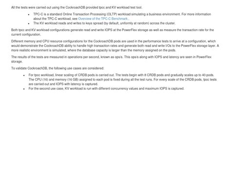 Test Methodology Cockroachdb Deployment On Dell Powerflex With