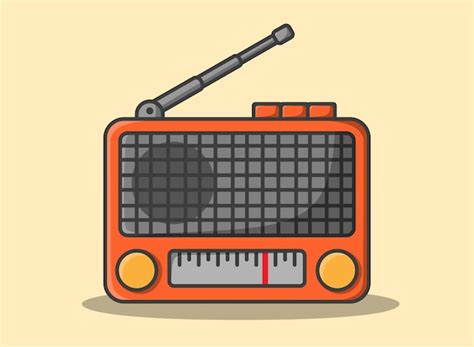 Premium Vector Vintage Orange Radio With Antenna Old Radioreciever