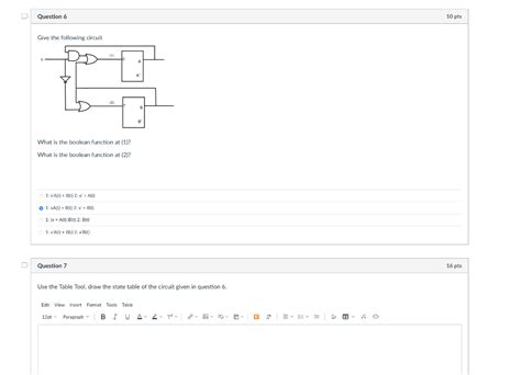 Solved Question 6 10 Pts Give The Following Circuit 1 A