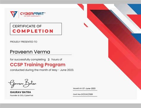 My New Ccsp Training Certificate Praveenn Verma