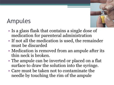 Ppt Preparing Medications For Administration By Injection Powerpoint