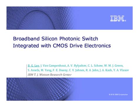 Pdf Broadband Silicon Photonic Switch Integrated With Cmos Drive