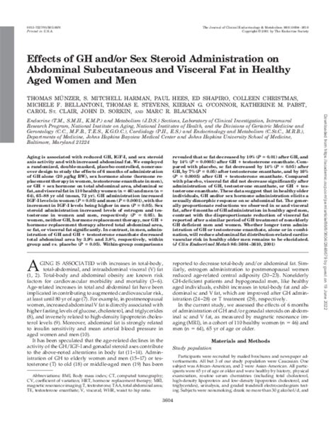 Pdf Effects Of Gh Andor Sex Steroid Administration On Abdominal