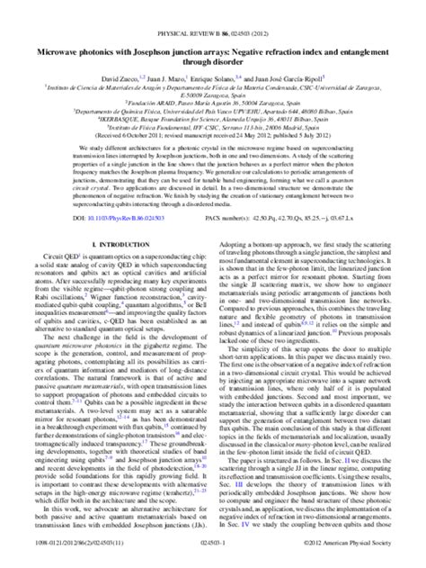 microwave photonics with josephson junction arrays negative refraction