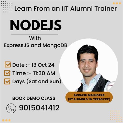avinash malhotra on linkedin nodejs online demo class counselling mern mean nodejs